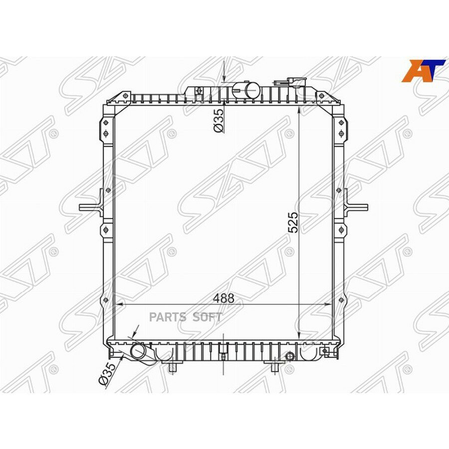 Радиатор СОД BONGO 2.4/2.7D K2400/K2700 SAT от официального дистрибьютора, SAT, артикул KI00074