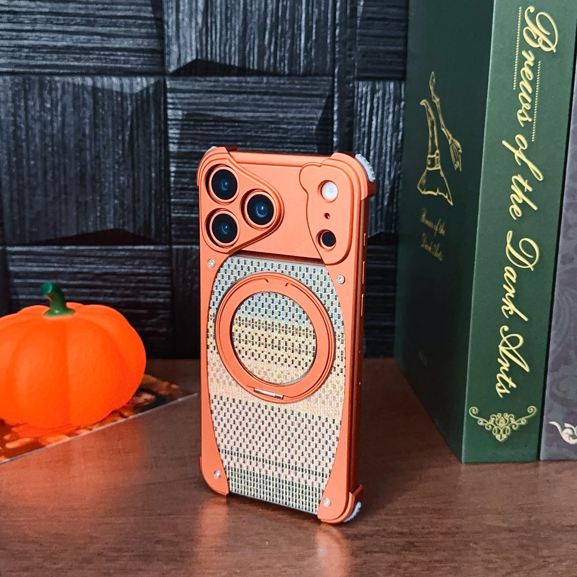 Чехол для Apple iPhone 17 Pro Max / Айфон 17 Про Макс, матовая поверхность, чехол-кардиомонитор, металл, защита камеры, ударопрочный, встроенная подставка, усиленные углы, Apple, Apple iPhone 17 Pro Max,