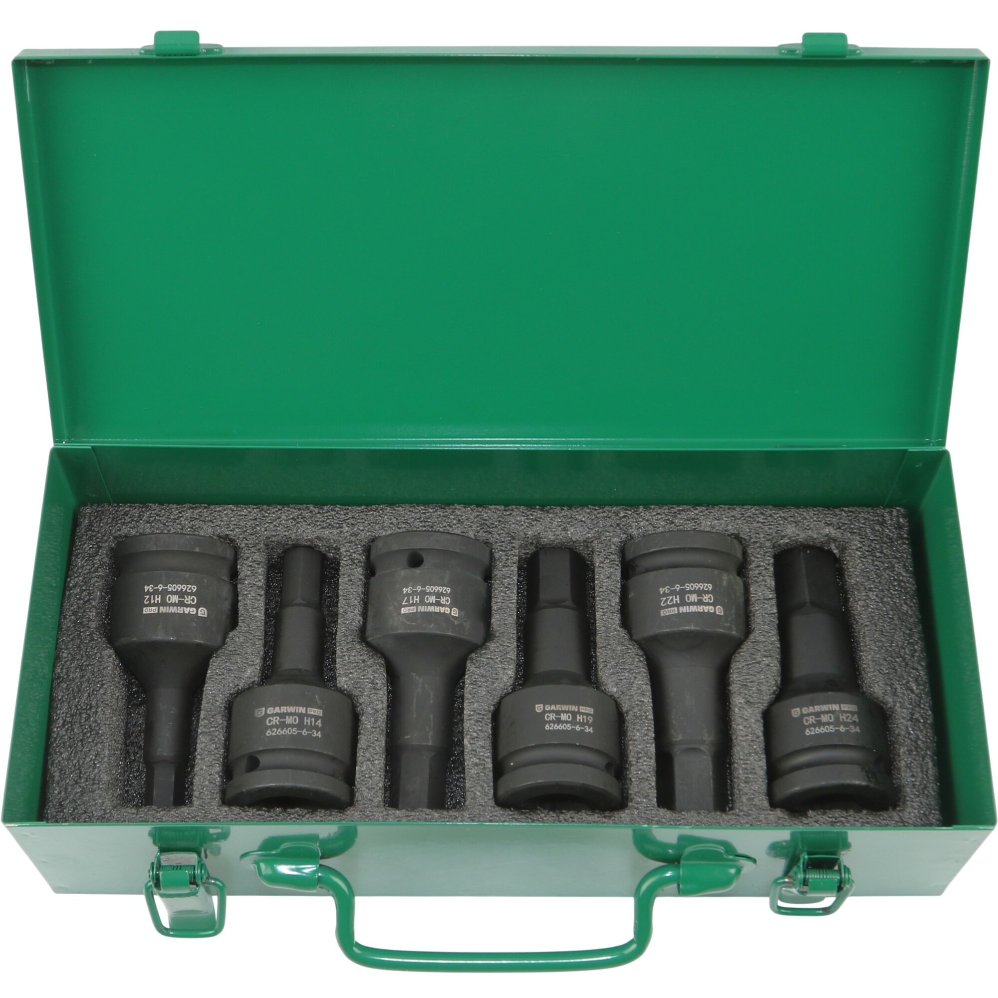 GARWIN PRO 626605-6-34 Набор ударных шестигранников 3/4" HEX 6 пр. 12-24 мм, 100 мм