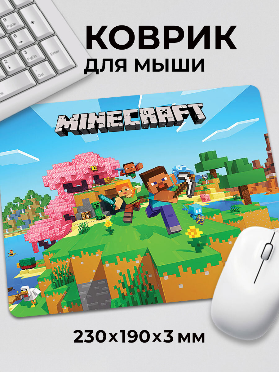 Коврик для мышки с приколом мем Minecraft Майнкрафт заставка