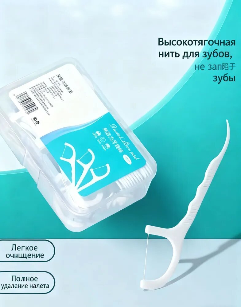 Зубная нить, невощеная, тефлоновая, расширяющаяся, 3 коробки, 50шт
