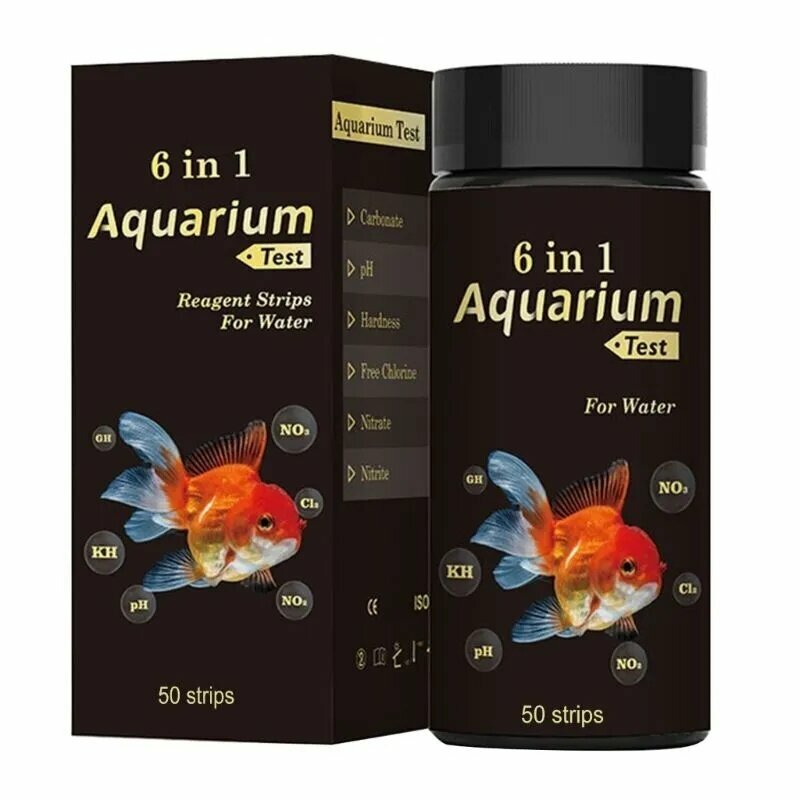 (50 штук /тюбик) Тест-полоска для определения уровня ph в аквариуме 6 в 1