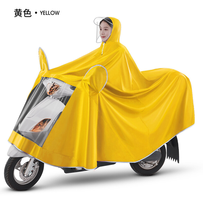 Дождевик для мотоцикла, электрический велосипед, дождевой пончо, длинный, полный, для сильного дождя, двойной большой дождевик для мужчин и женщин