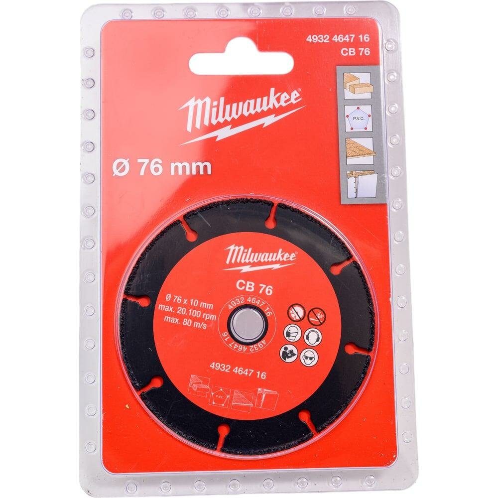Диск по дереву и пластику, 76х10 мм Milwaukee 4932464716