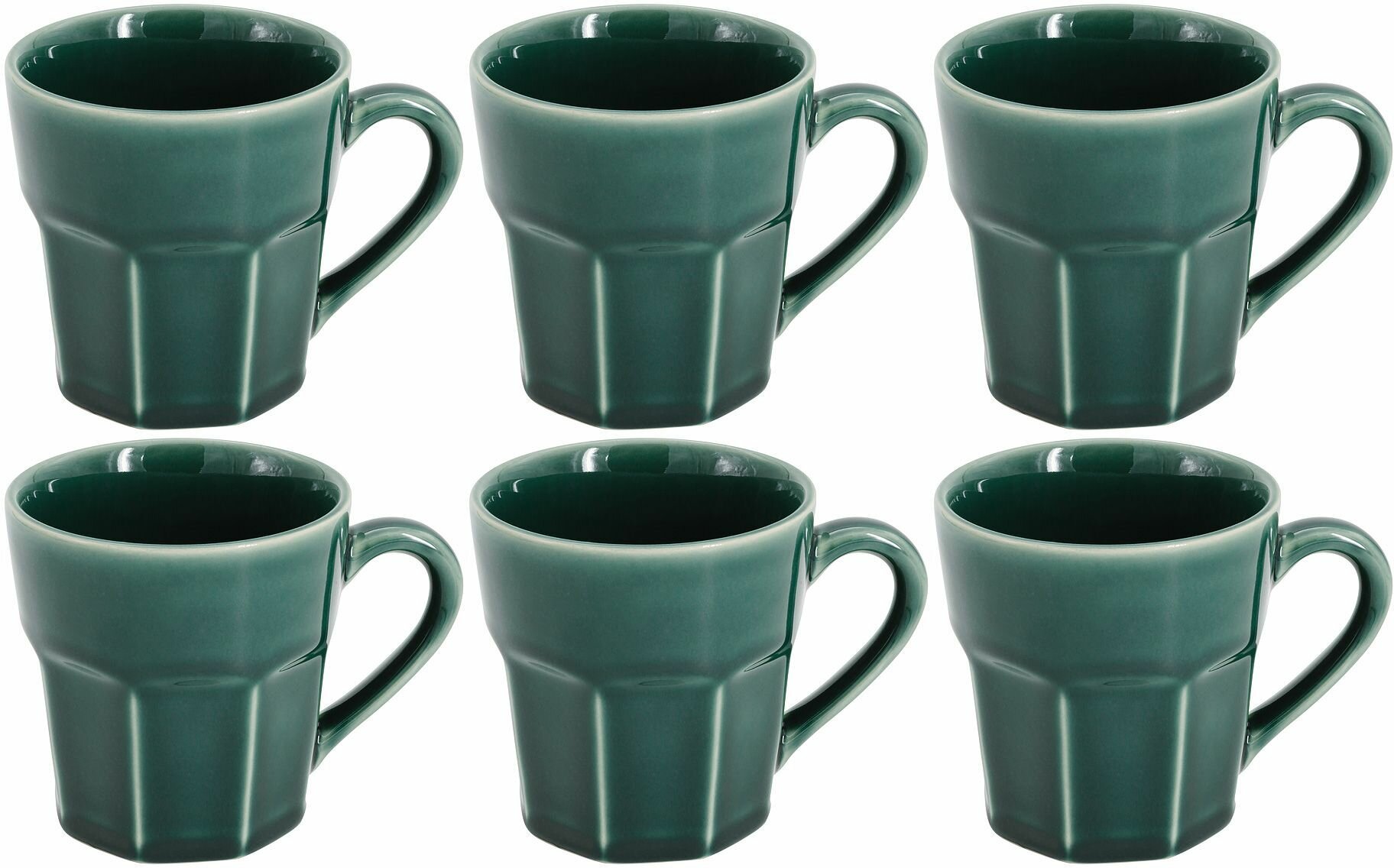 Набор из 6 кружек Matceramica Paris 300 мл, каменная керамика, чашки для чая и кофе 6 шт