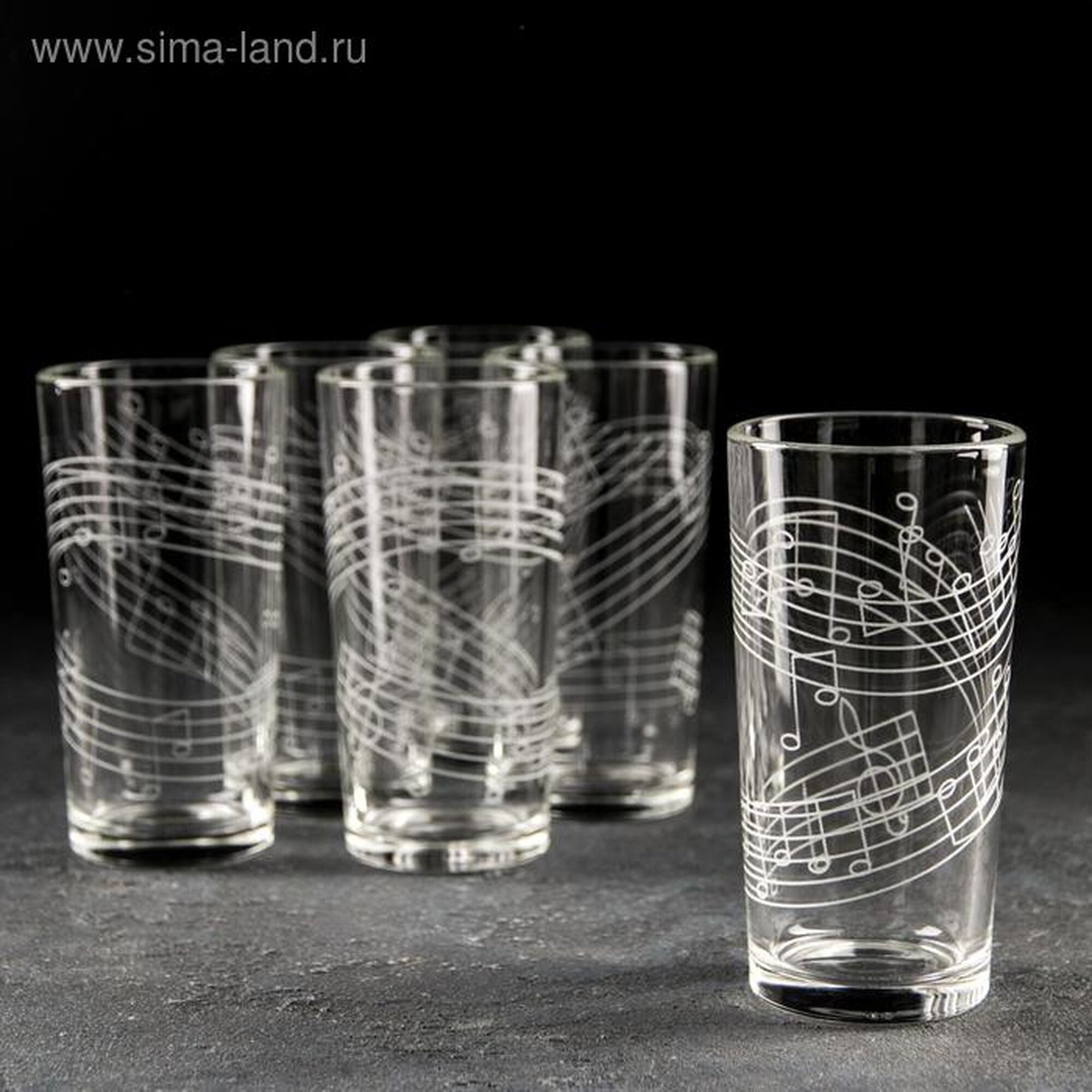 Набор стаканов GidGlass «Джаз», стекло, 230 мл, прозрачный, 6 штук