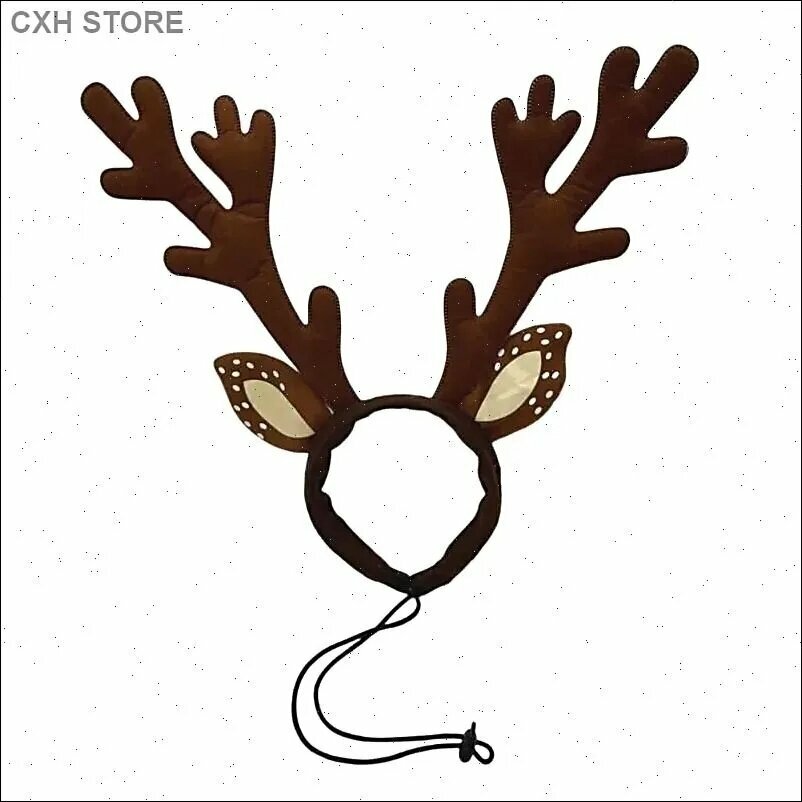 Регулируемые оленьи рога для собак и кошек, мягкий рождественский аксессуар