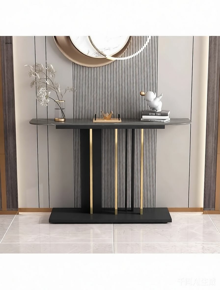 Консоль Консольный столик в прихожую с мраморным рисунком, металлические ножки