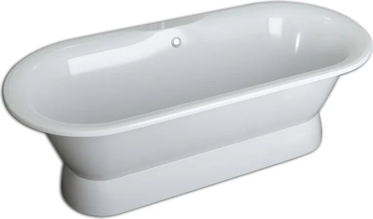 Ванна из искусственного камня Фэма Феррара без опоры 171x82, отдельностоящая, овальная, белая, глянцевая