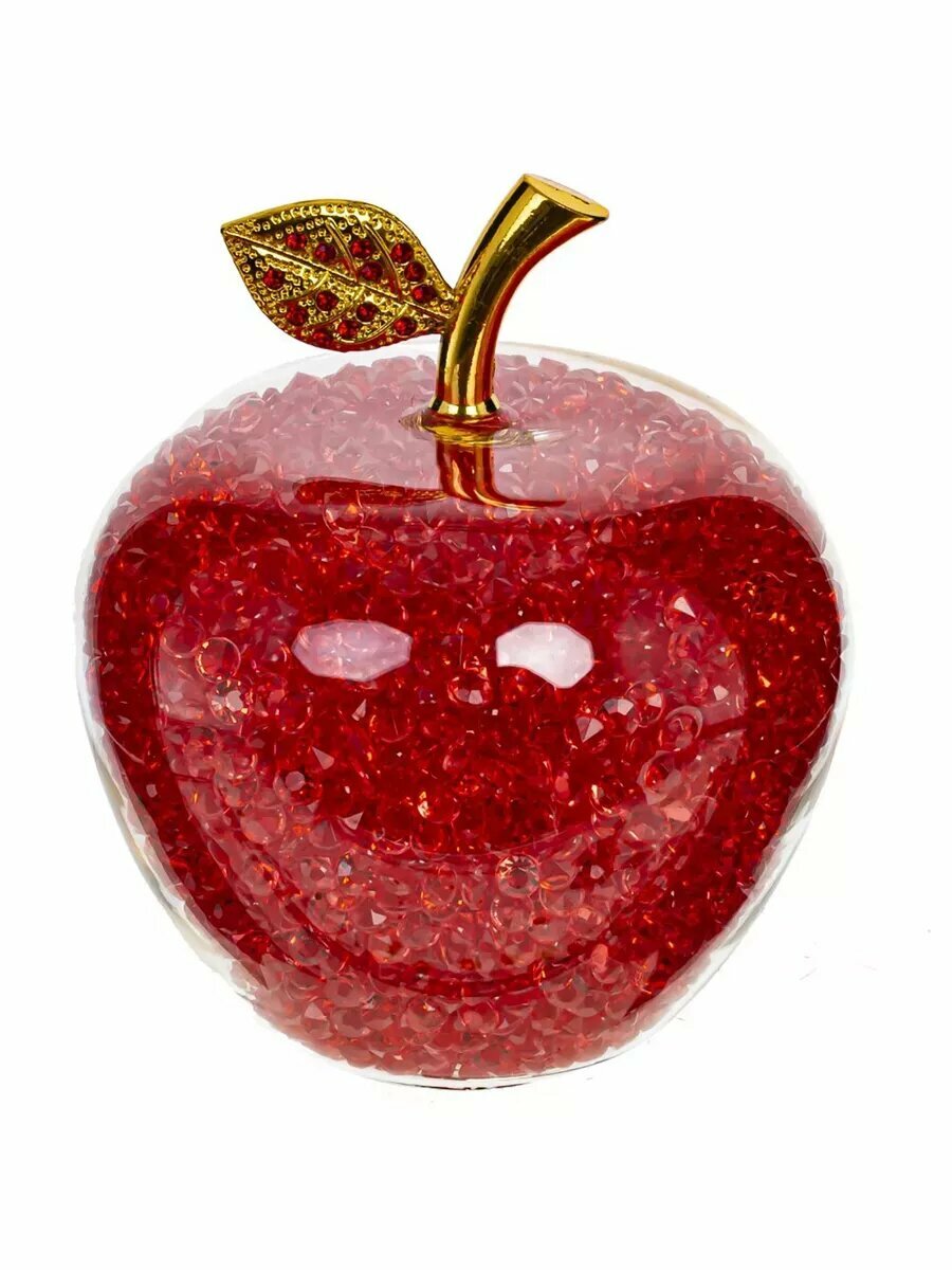 Фигурка декоративная Remecoclub Яблоко, стеклянная, 9x8x8 см