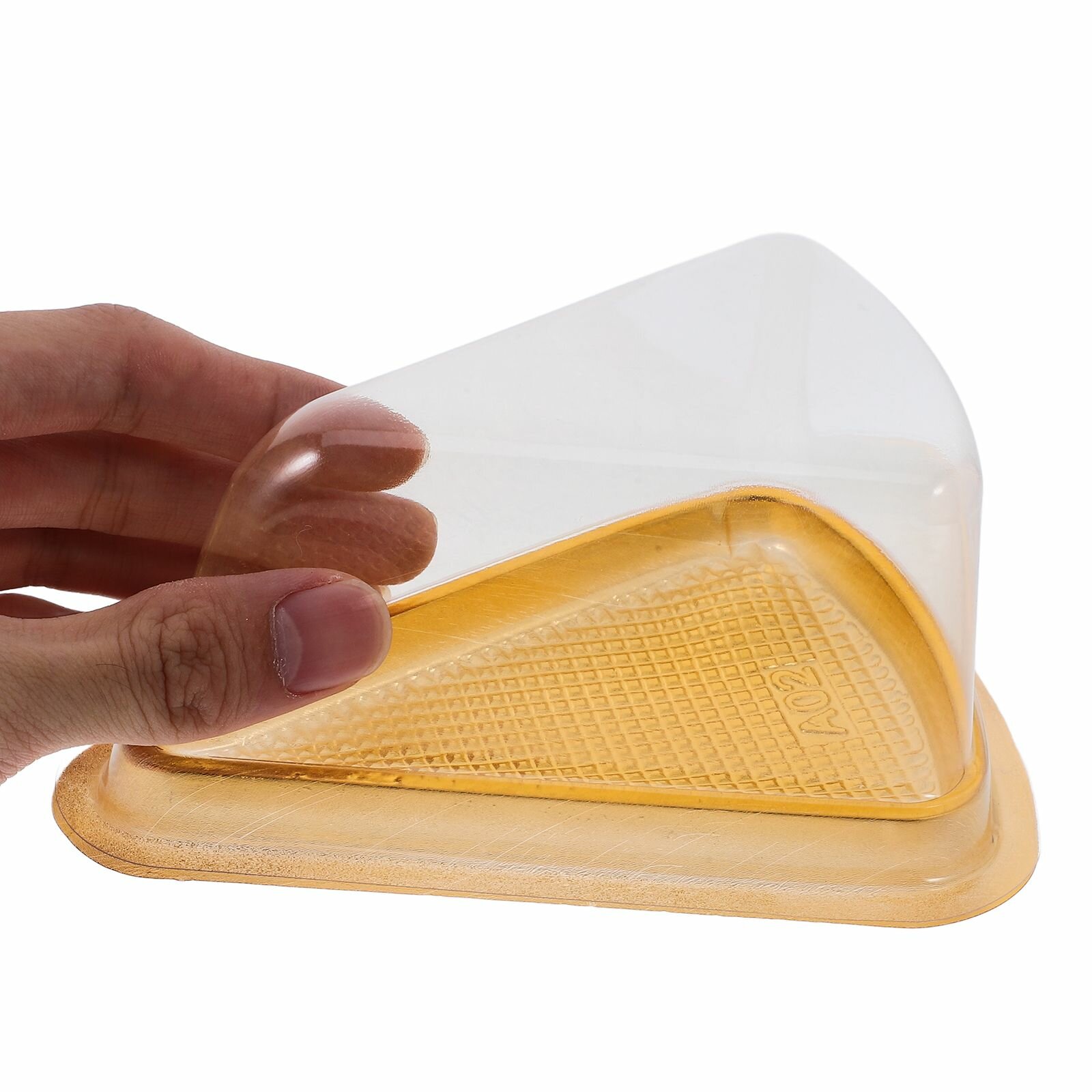 40 шт. Треугольная коробка для хранения торта, контейнер для торта с крышкой, коробка для упаковки сырного десерта, прозрачная, черная