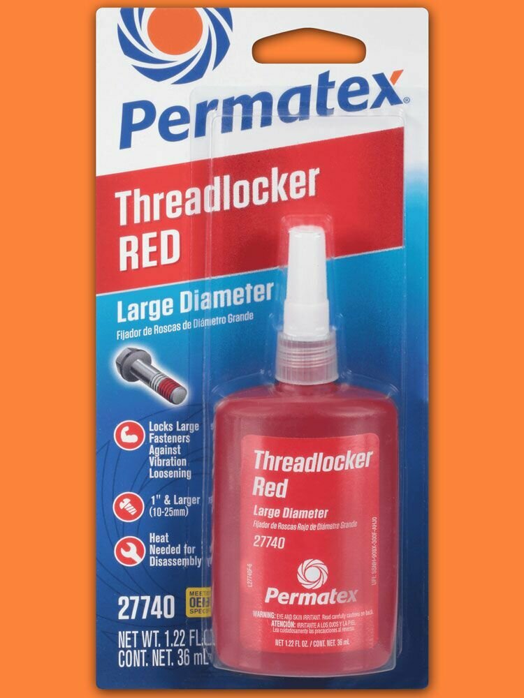 Фиксатор резьбы больших диаметров красный 36 мл. PERMATEX 27740 сильной фиксации