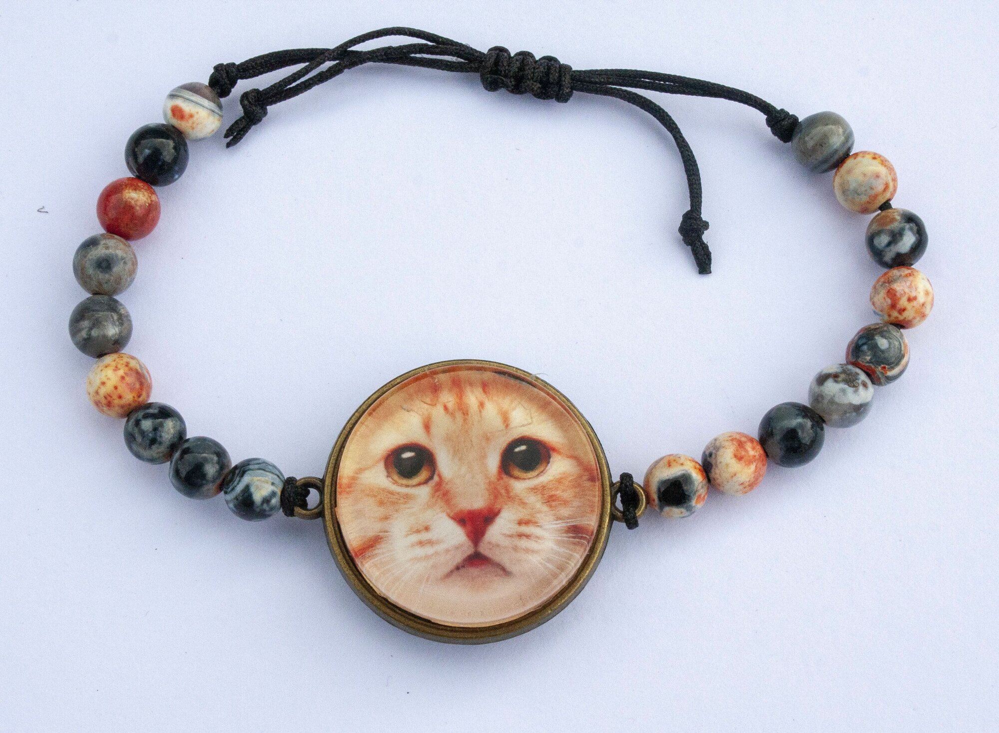 Плетеный браслет, агат