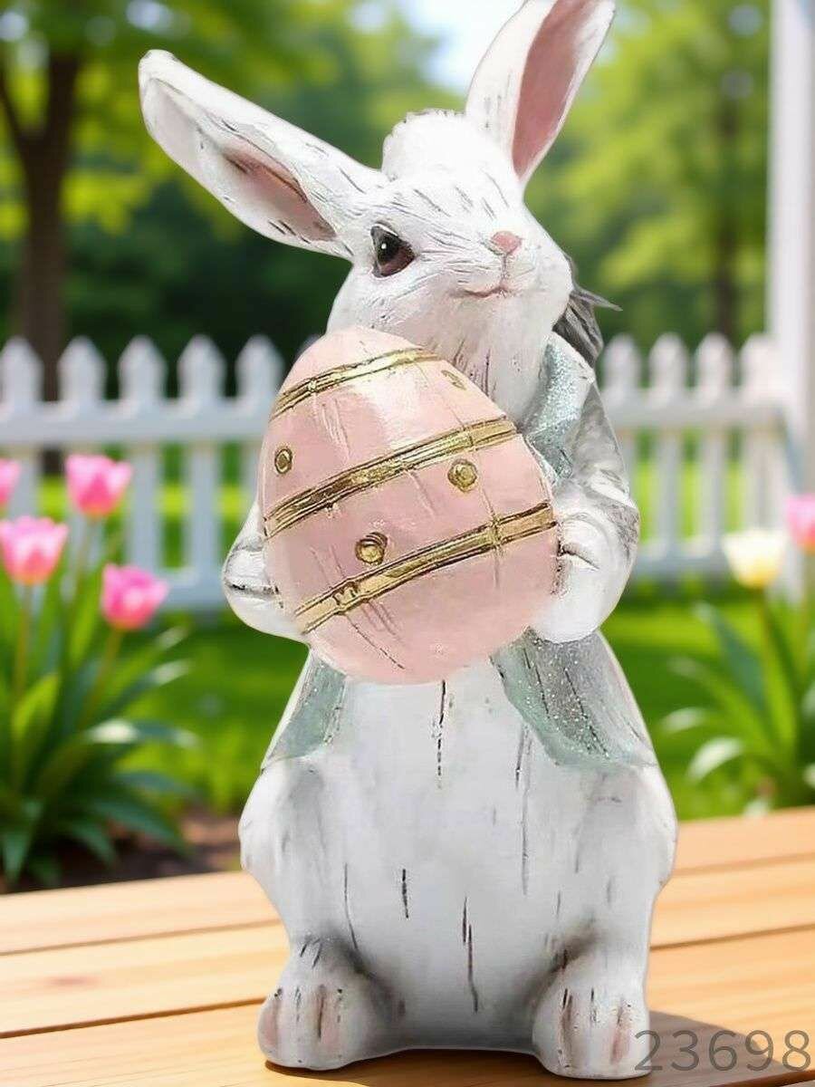 Пасхальное украшение, фигурки кроликов из смолы