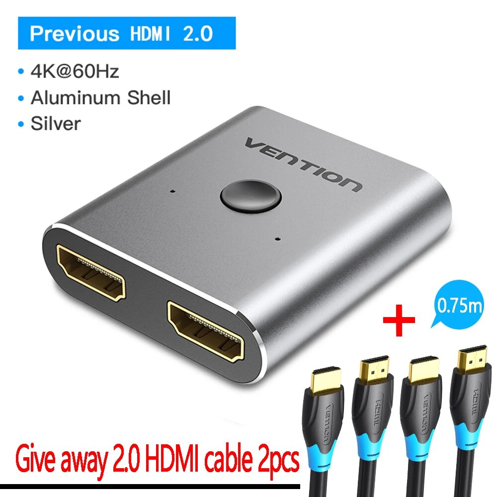 Vention HDMI коммутатор 2 в 1 AFUH0 2pcs AACBE