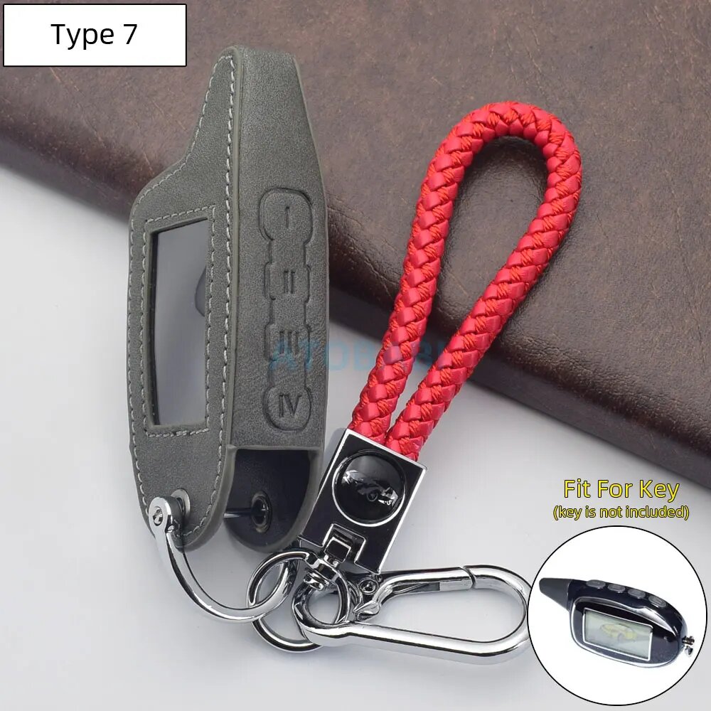 Серый кожаный чехол для автомобильных ключей Scher Khan Magicar 7, 8, 9, 10, 11, 12, русская Type 7