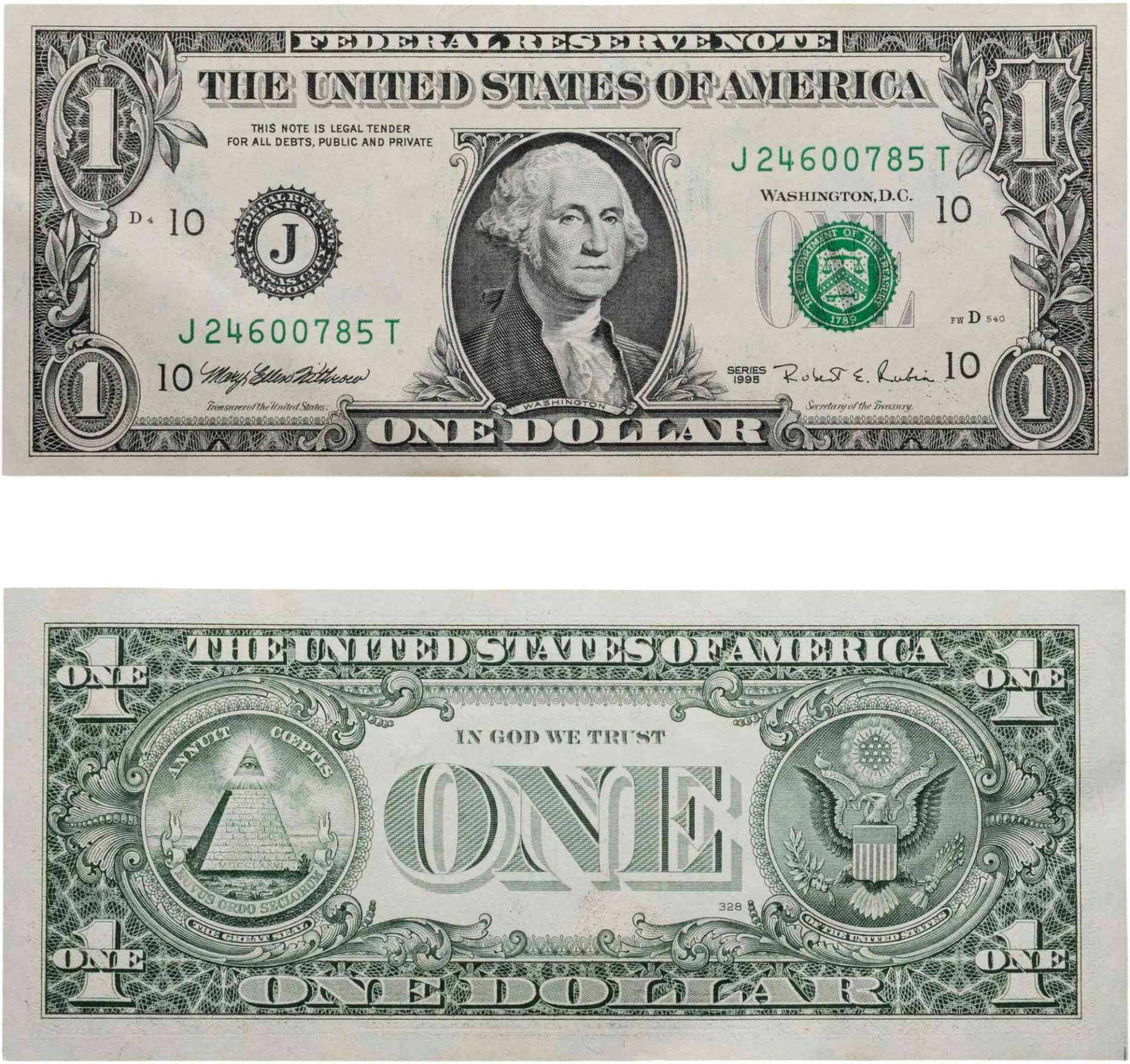 США 1 доллар 1995 Pick 496a J-Канзас сити "FW" Fort Worth