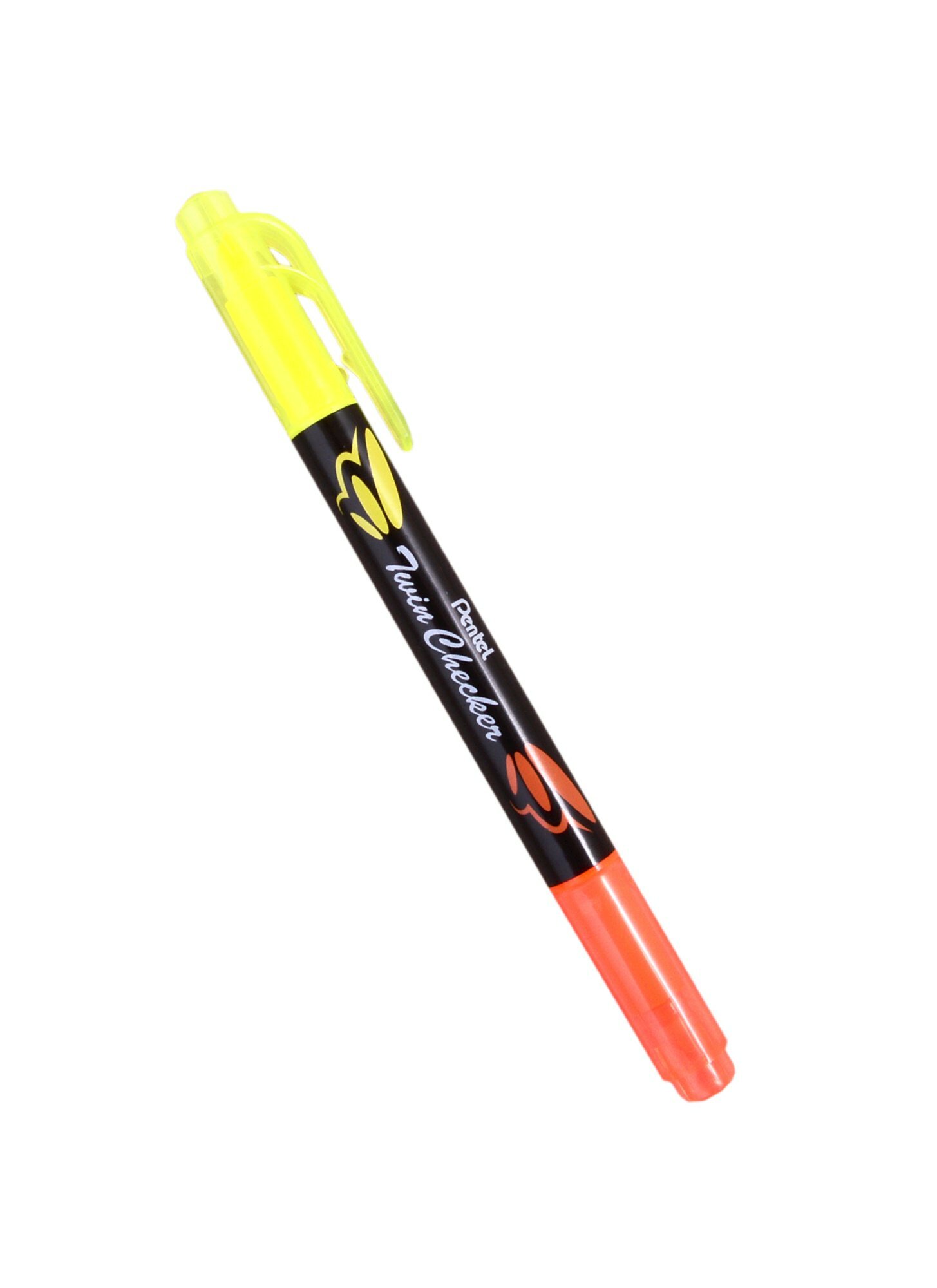 Текстовыделитель Pentel, Twin Checker, двухсторонний жёлтый, оранжевый