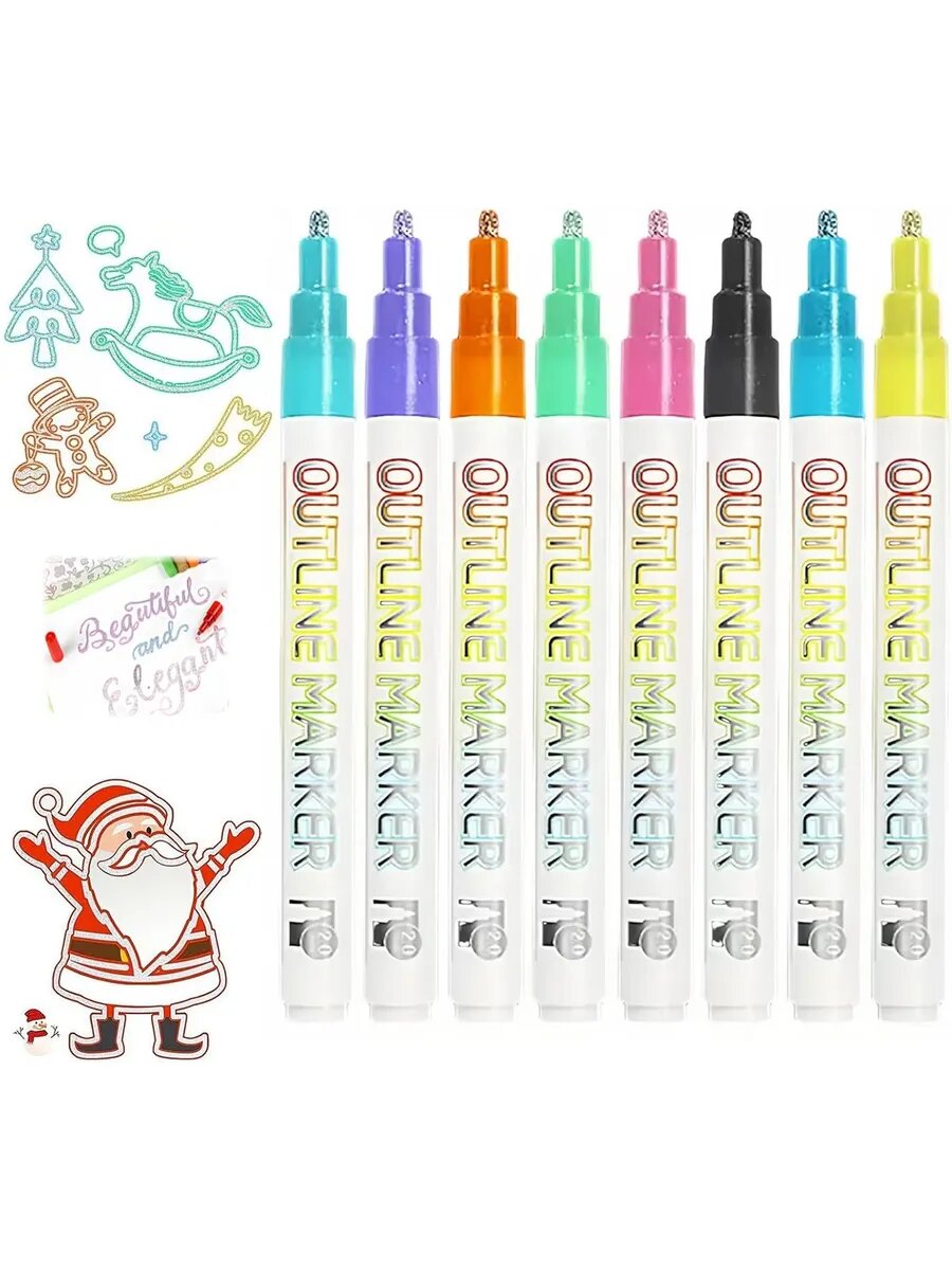 Маркер, инструмент для рисования контуров с двумя лини, 2026