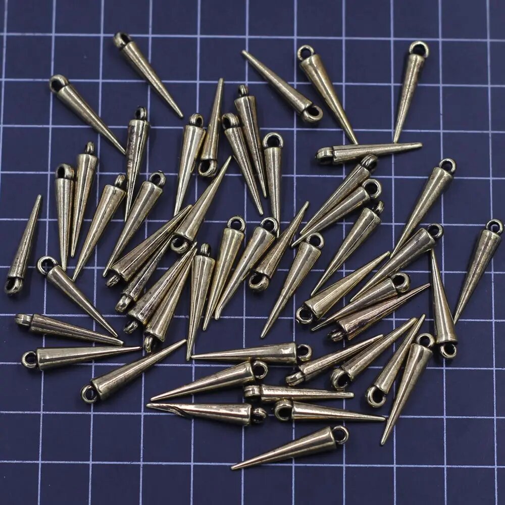 Подвески-шипы, заклепки, конусные акриловые элементы для серег, украшений, 23mm-antique Gold