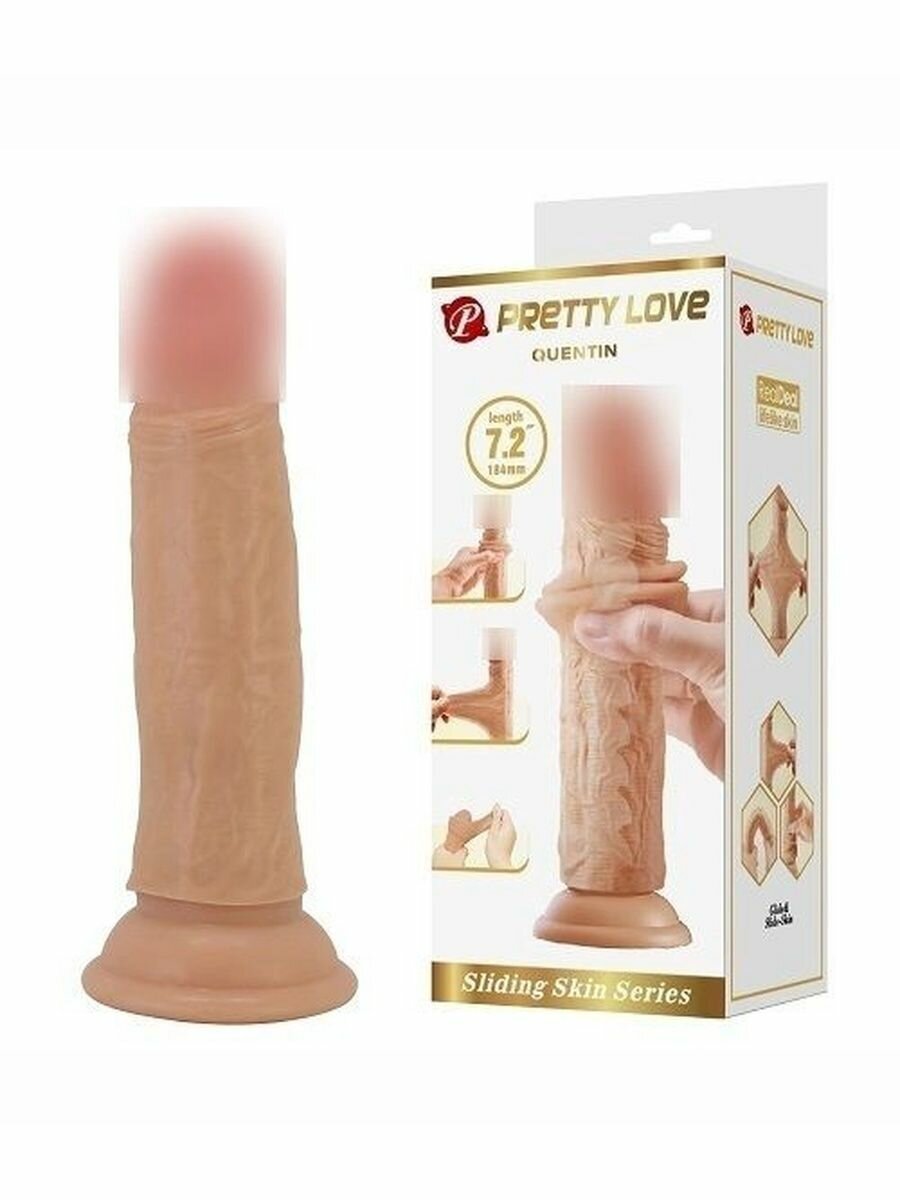 Фаллоимитатор Dжага Dжага Pretty Love, реалистичный, на присоске, бежевый, 15см