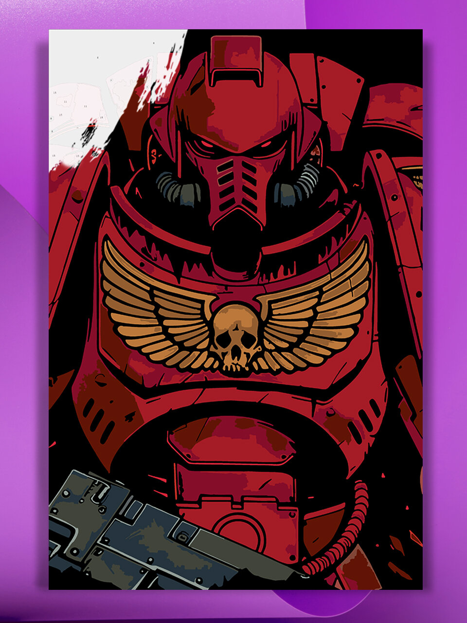 Картина по номерам на холсте Warhammer-Blood Angel, 40 х 60 см