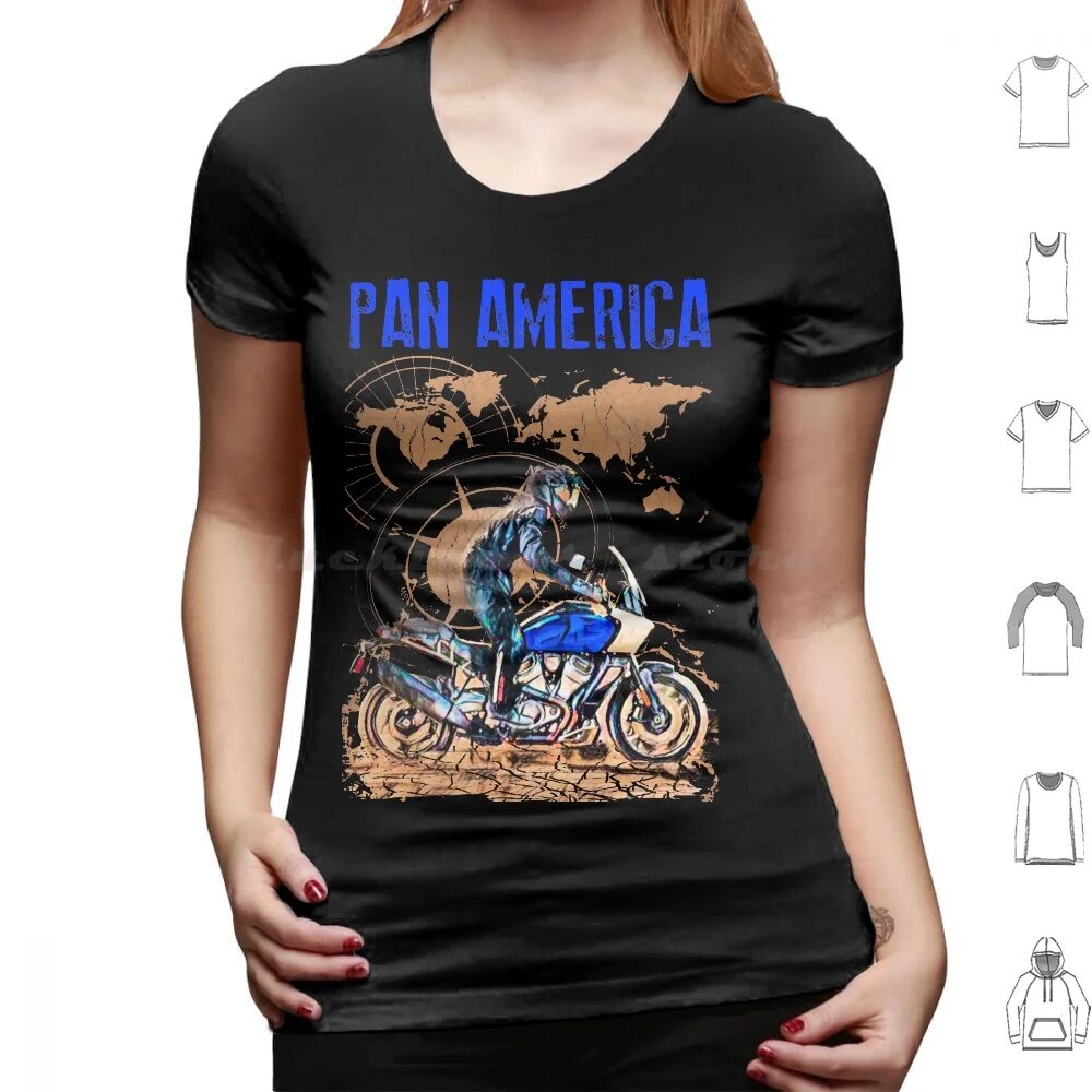 Футболка Pan America мото, темно-синий, XXL