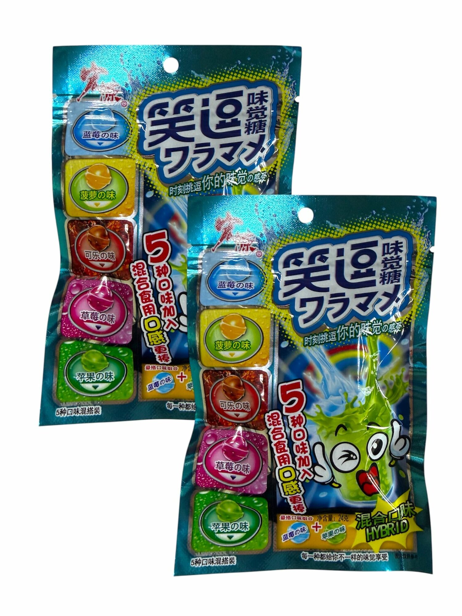 HYBRID Кислые конфеты ассорти вкусов 2 шт х 24 гр