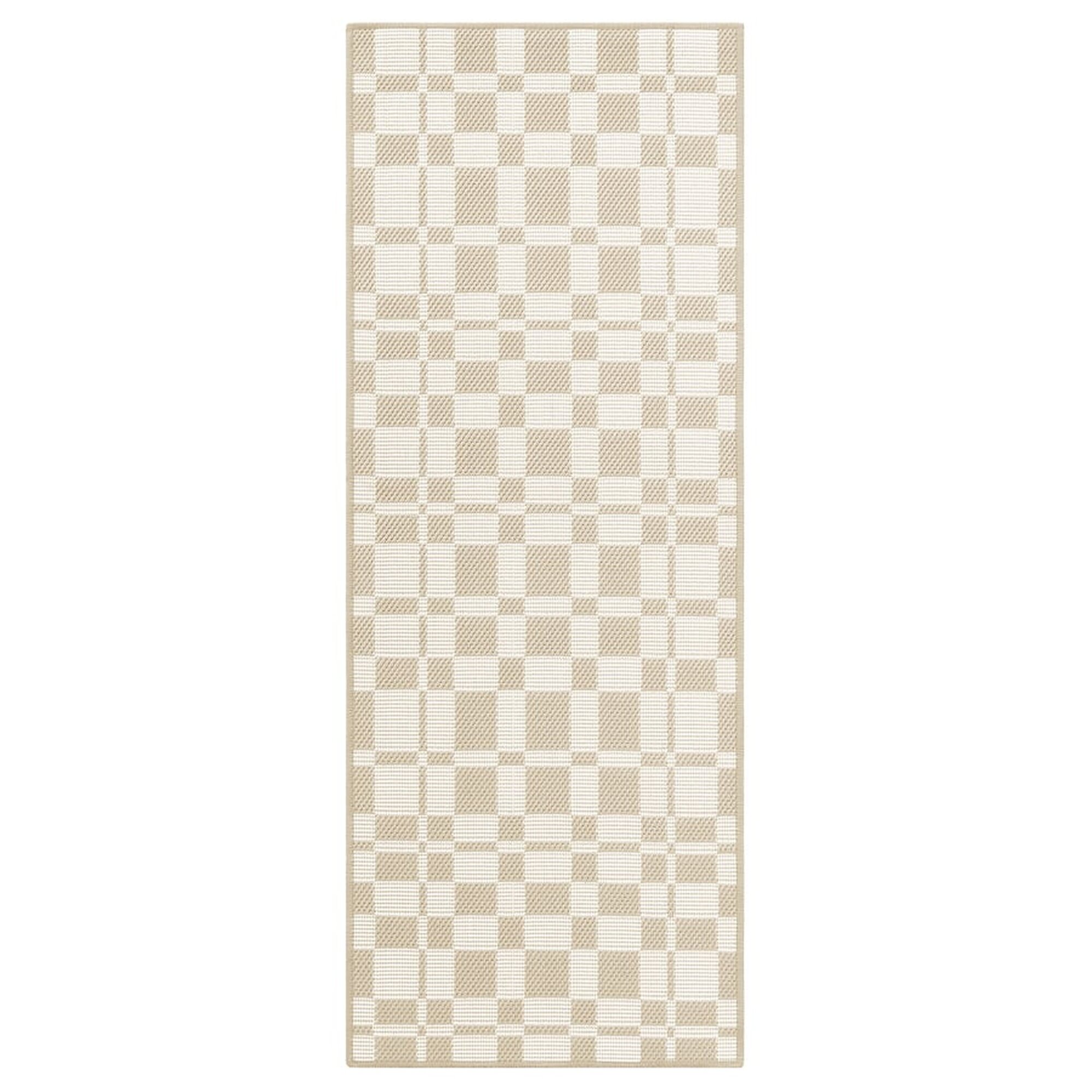 Кухонный коврик IKEA NATTAG, цвет бежевый/в клетку, 45х120 см, 006.151.07