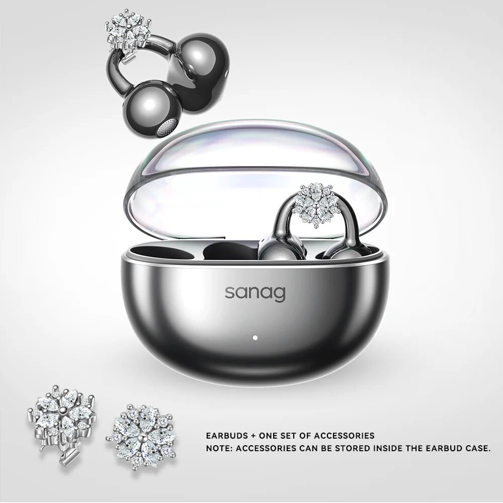 Sanag S6S Nova Ice Crystal Black беспроводные наушники-серьги