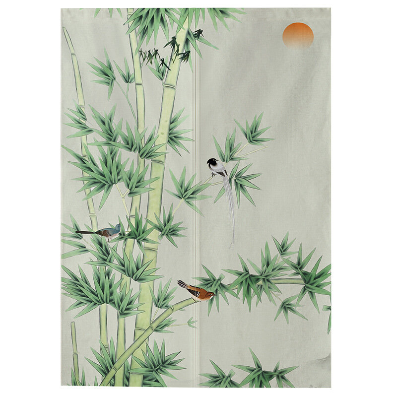 Дверная занавеска в китайском стиле, перегородка-занавеска, кухонная занавеска, домашняя полудлинная тканевая занавеска для спальни, тканевая занавеска в китайском стиле, подвесная занавеска без сверления.