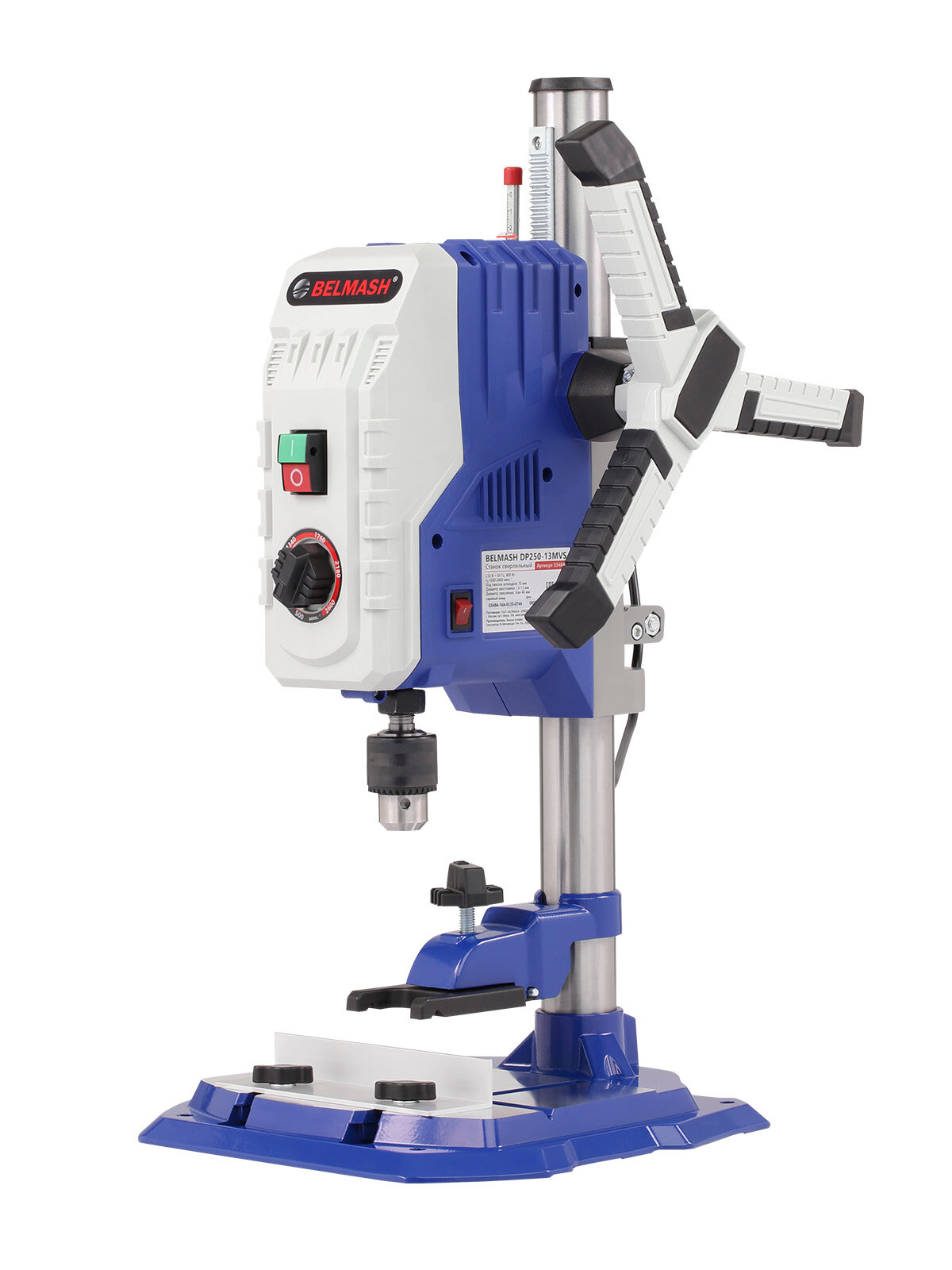 Сверлильный станок BELMASH DP250-13MVS, 800 Вт, 230В, регулировка скорости 500-2600 об/мин, S348A