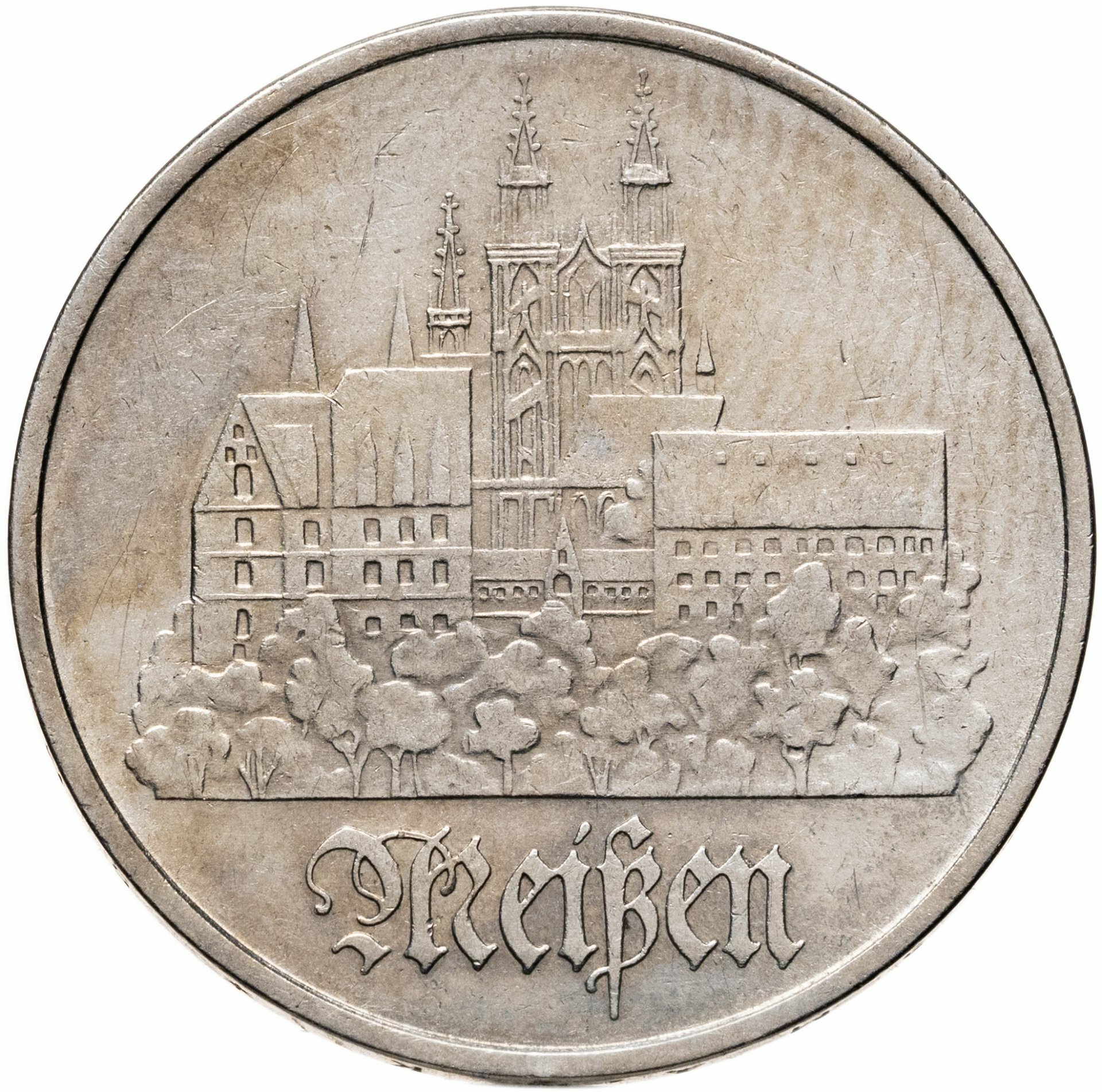 Германия ГДР 5 марок 1972 "Город Мейсен", МНЦ медь-никель-цинк, в сохранности XF