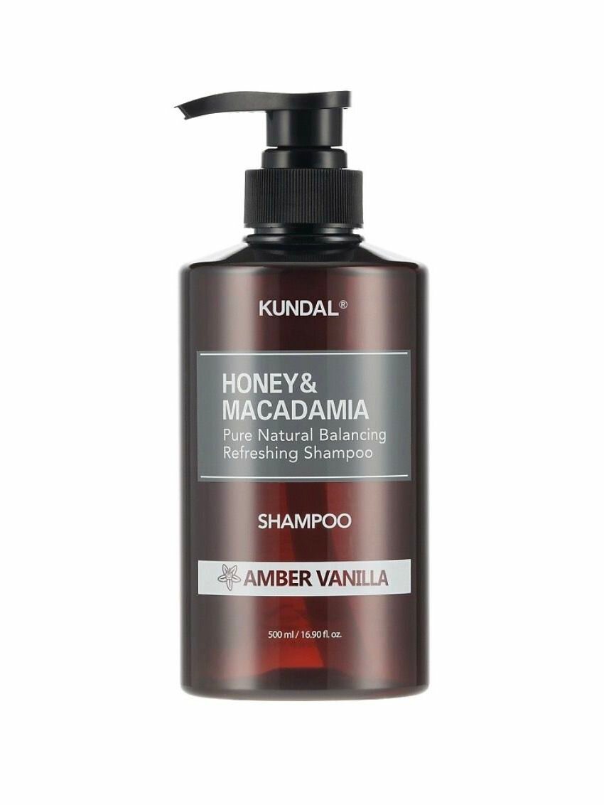 KUNDAL Шампунь для волос Амбровая ваниль Honey & Macadamia Shampoo, 500 мл.
