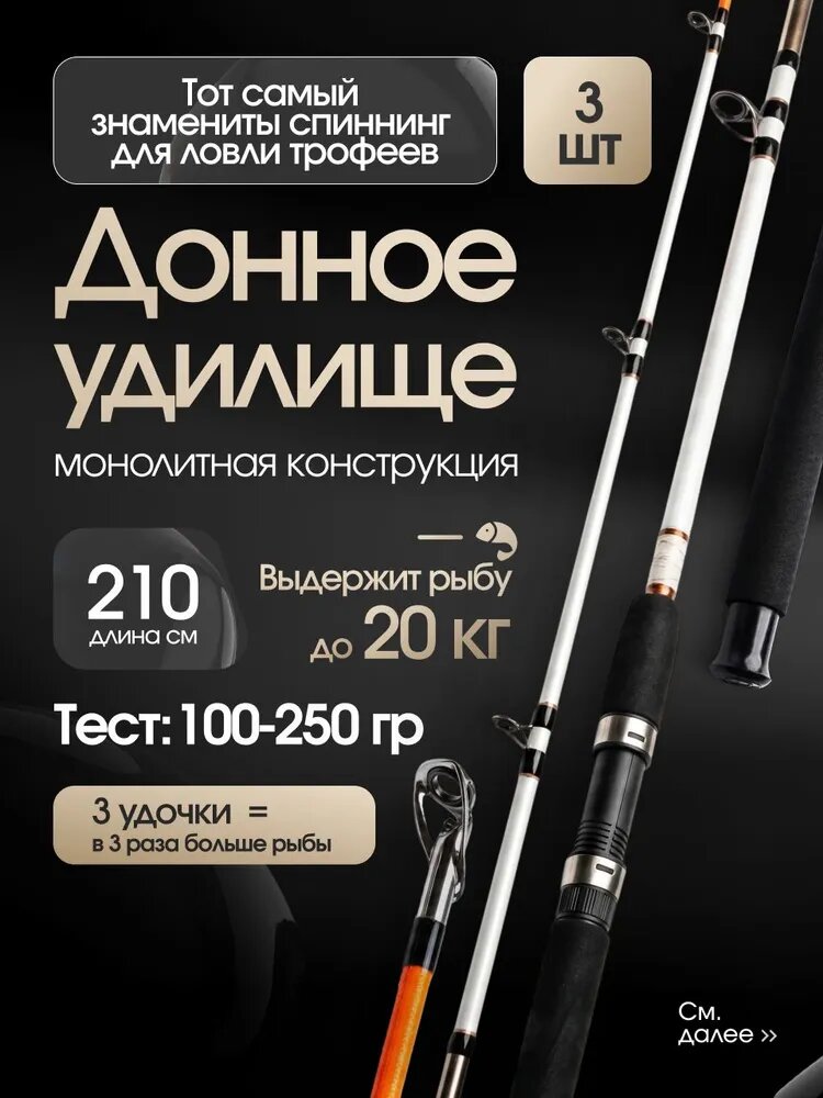 Спиннинг для рыбалки 210 см 2 шт. Донное удилище 210 см