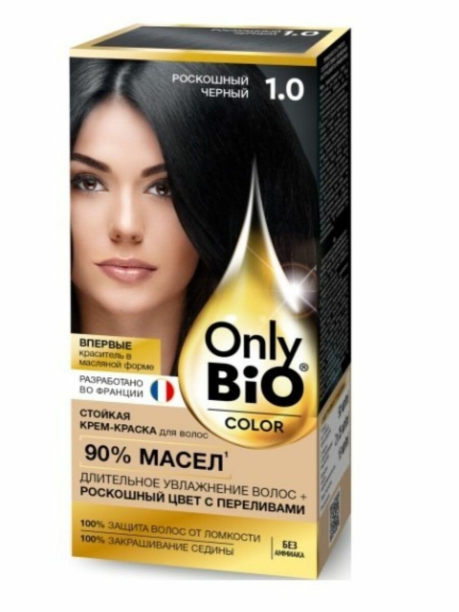 Only Bio Color Крем-краска для волос стойкая тон 1 роскошный черный 115мл
