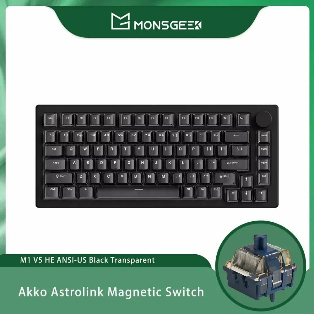 MonsGeek Игровая клавиатура беспроводная M1 V5 HE 32K, (Astrolink Magnetic), Английская раскладка, черный