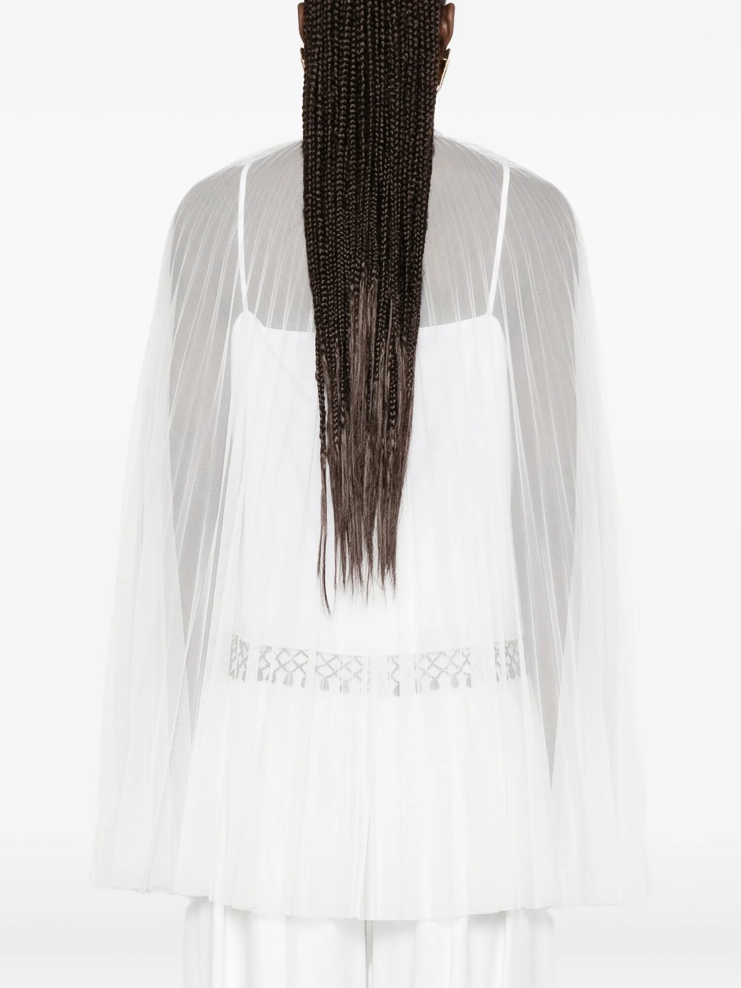 Накидка FABIANA FILIPPI Pleated cape, размер OneSize, белый — фото 1