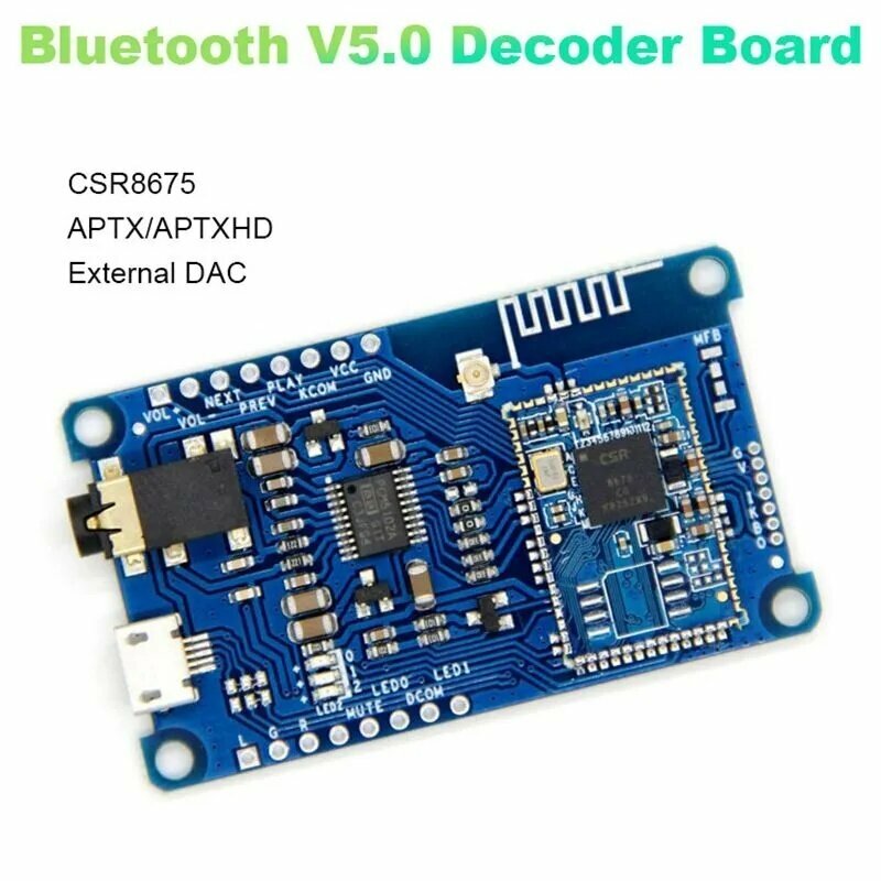 CSR8675 Bluetooth V5.0 Плата декодера PCM5102A с низким энергопотреблением, поддержка /-LL/-HD