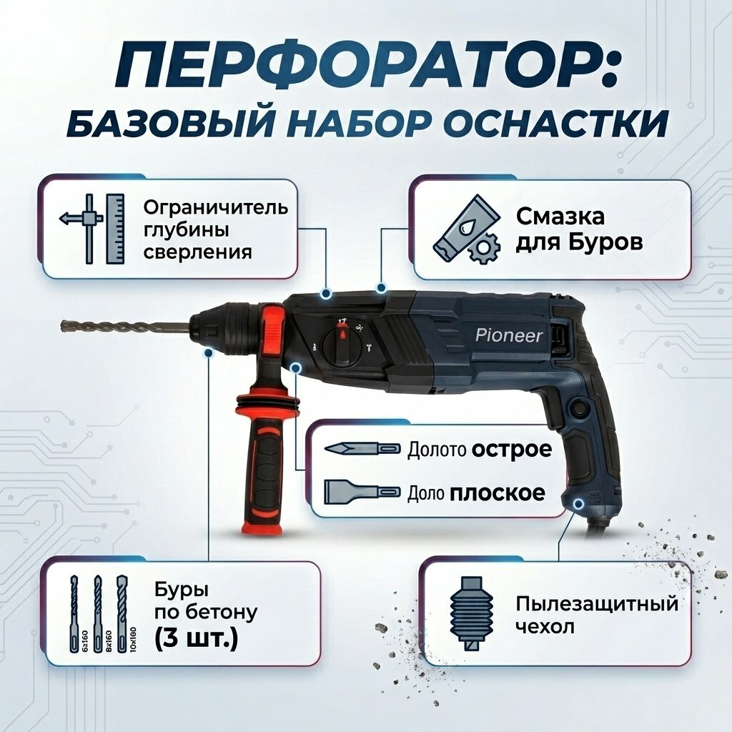 Перфоратор Pioneer RH-E1100H-01 — фото 1