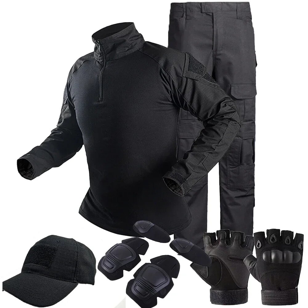 Тактическая одежда AUKUPKEE, камуфляж, полиэстер, хлопок XXXL-90-100kg, BK suit