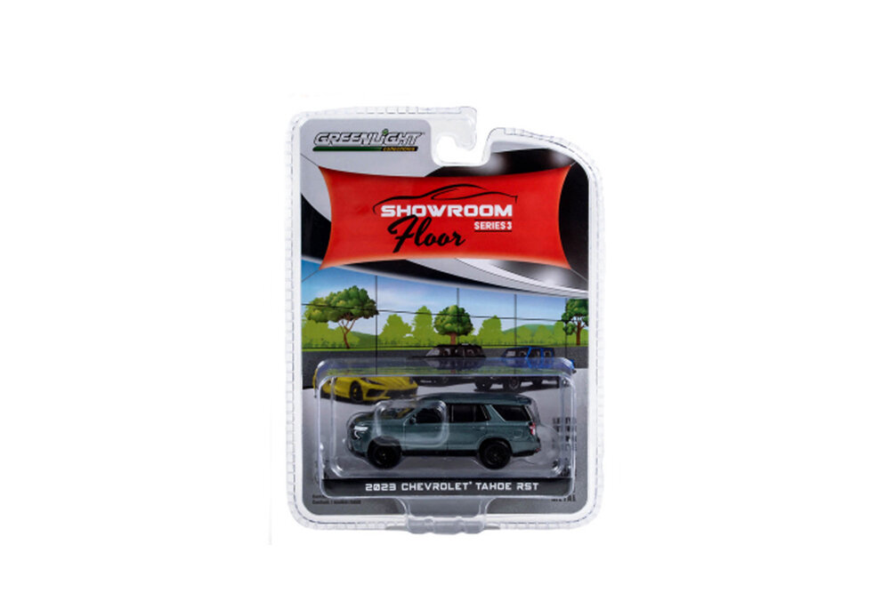Модель коллекционная GREENLIGHT Chevrolet tahoe rst 4X4 2023 silver sage metallic (длина модели 6-10 см)