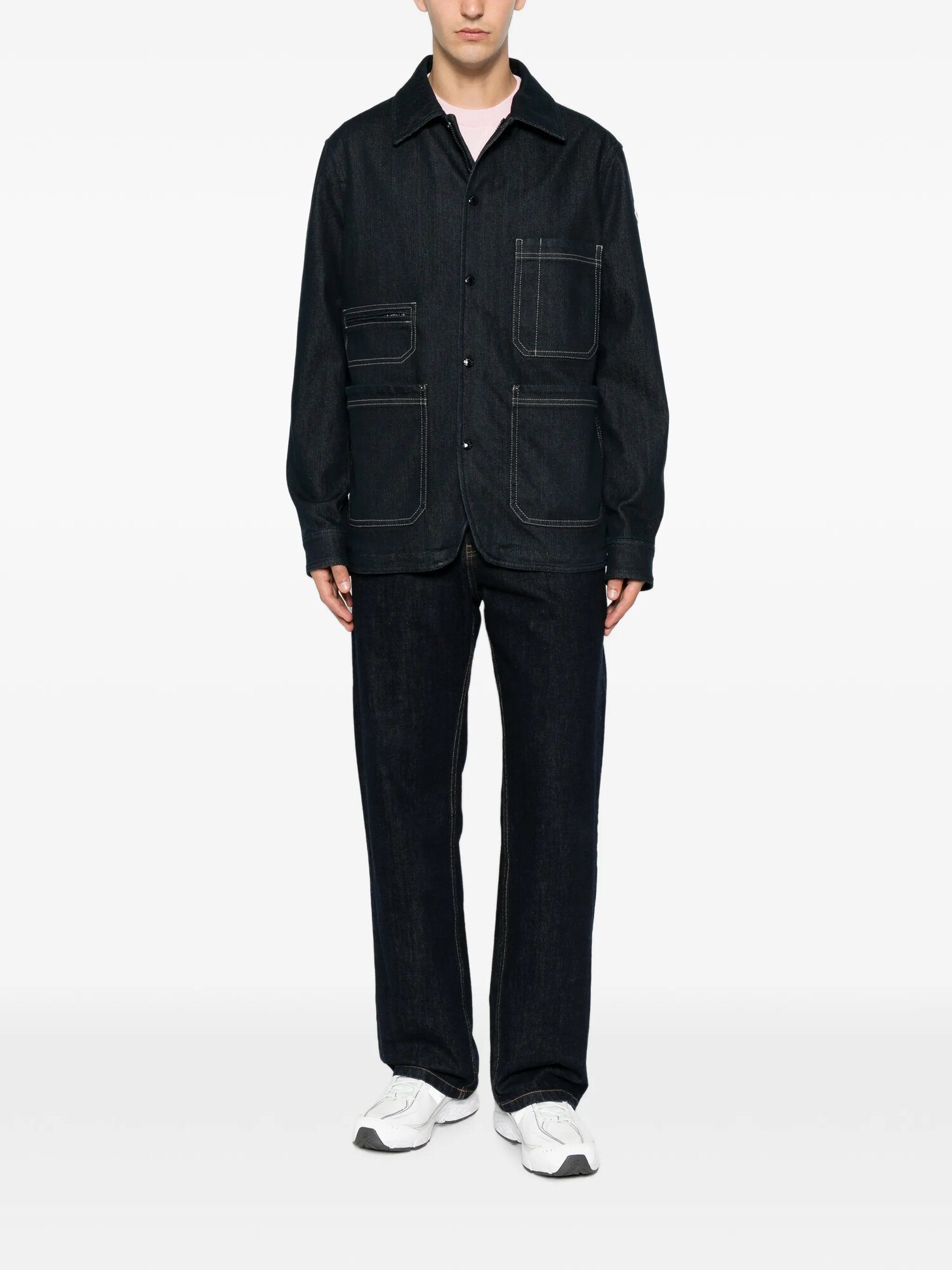 Куртка Moncler Patch-pocket denim jacket, размер 48, blue — фото 1