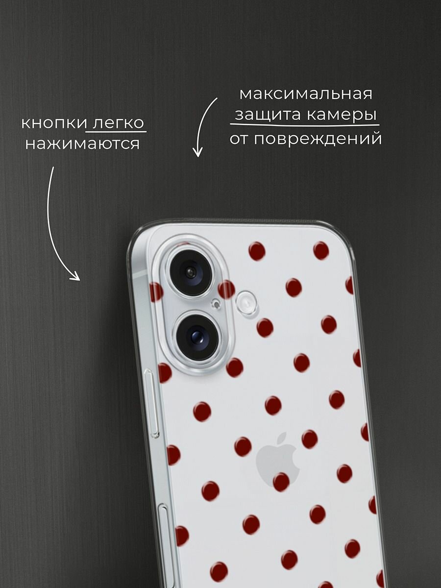 Силиконовый чехол на Apple iPhone 16 / Айфон 16 с принтом Узор из точек — фото 1