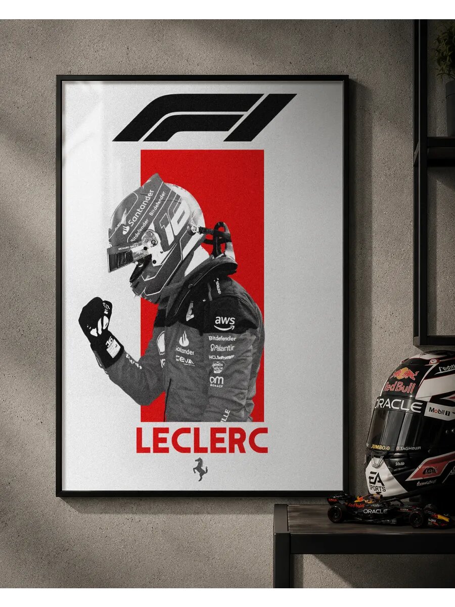 Постер Формула 1 Charles Leclerc A3 42X29.7см Леклер