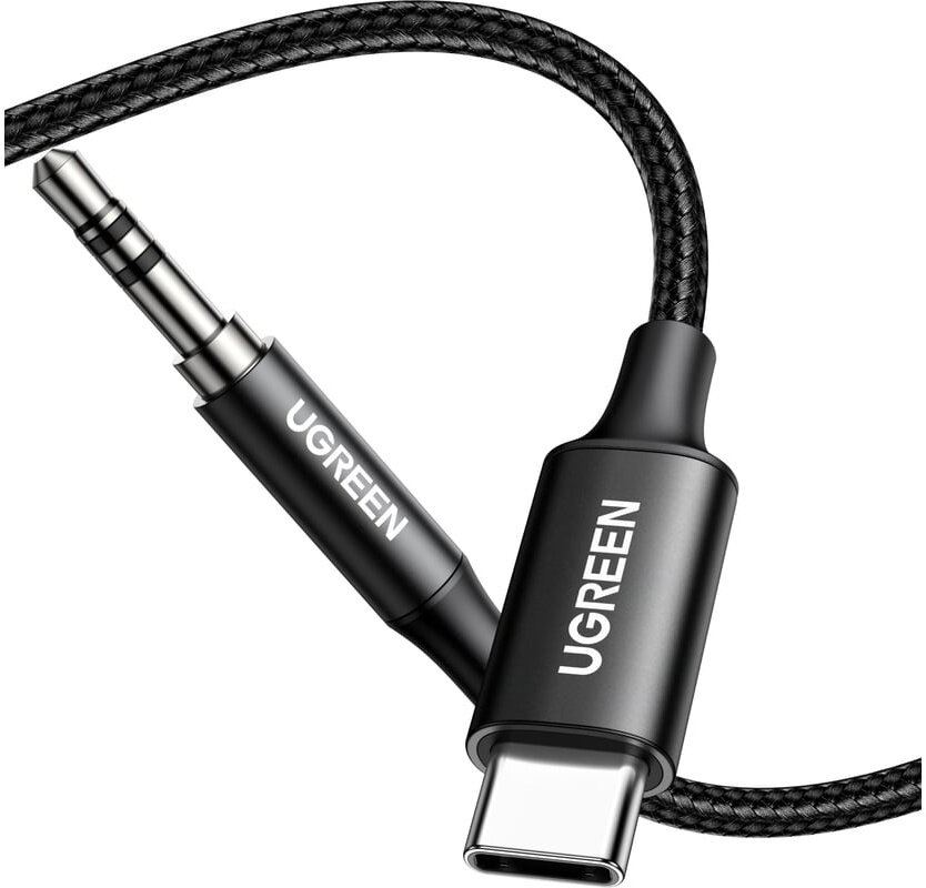 Кабель Ugreen CM450 USB-C to 3.5mm 1м черный