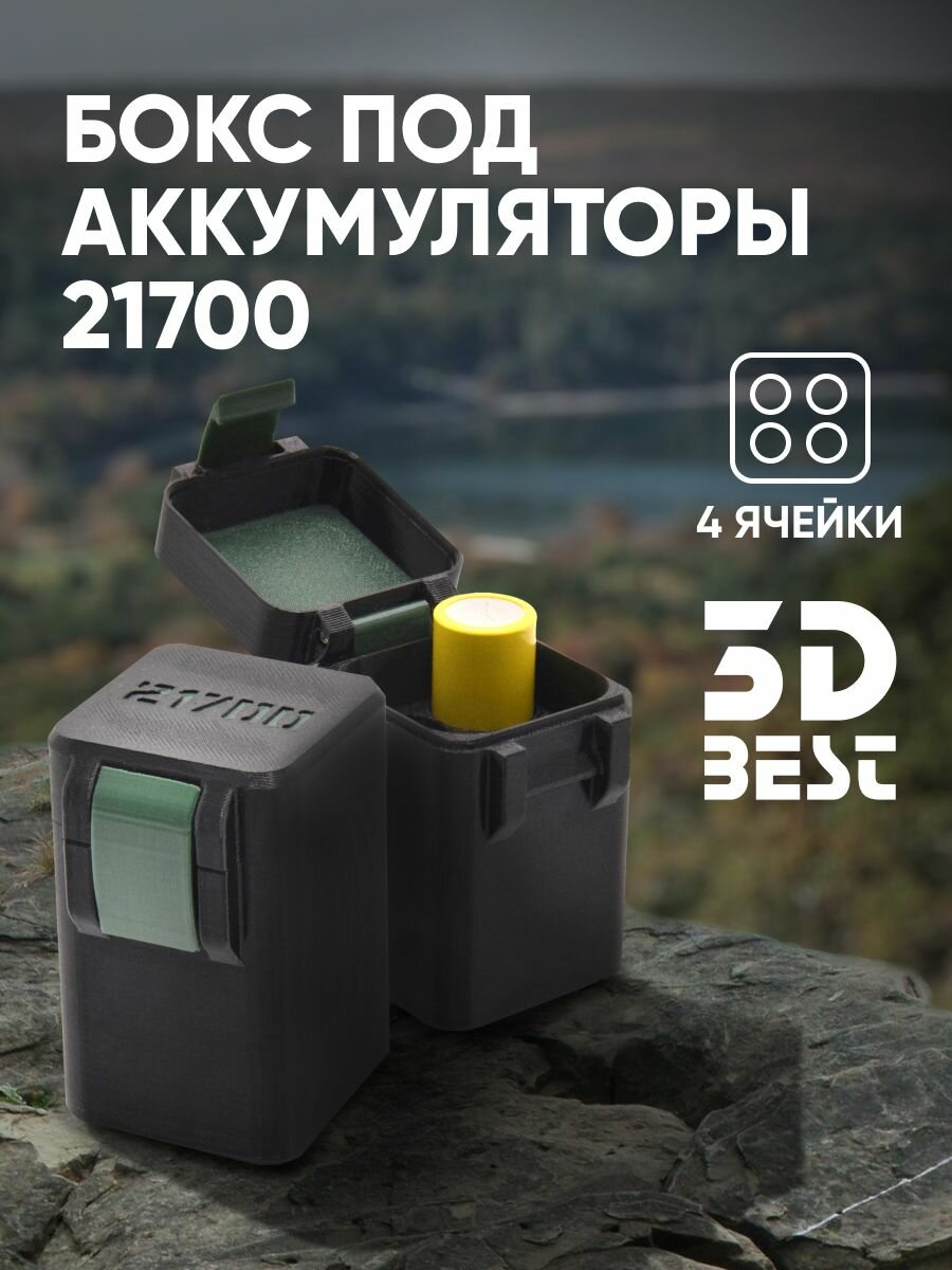 Бокс для аккумуляторов 21700 (4 ячейки)