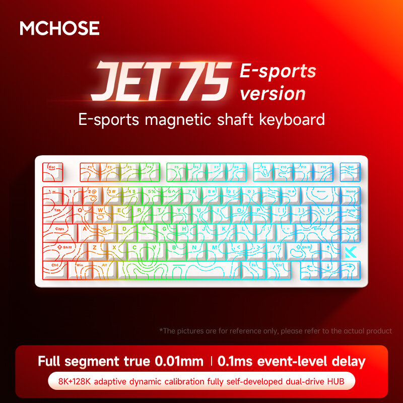 Механическая клавиатура MCHOSE Jet 75, подсветка клавиш, цвет White, Kailh Magnetic God Shaft (Kailh Magnetic Axis)