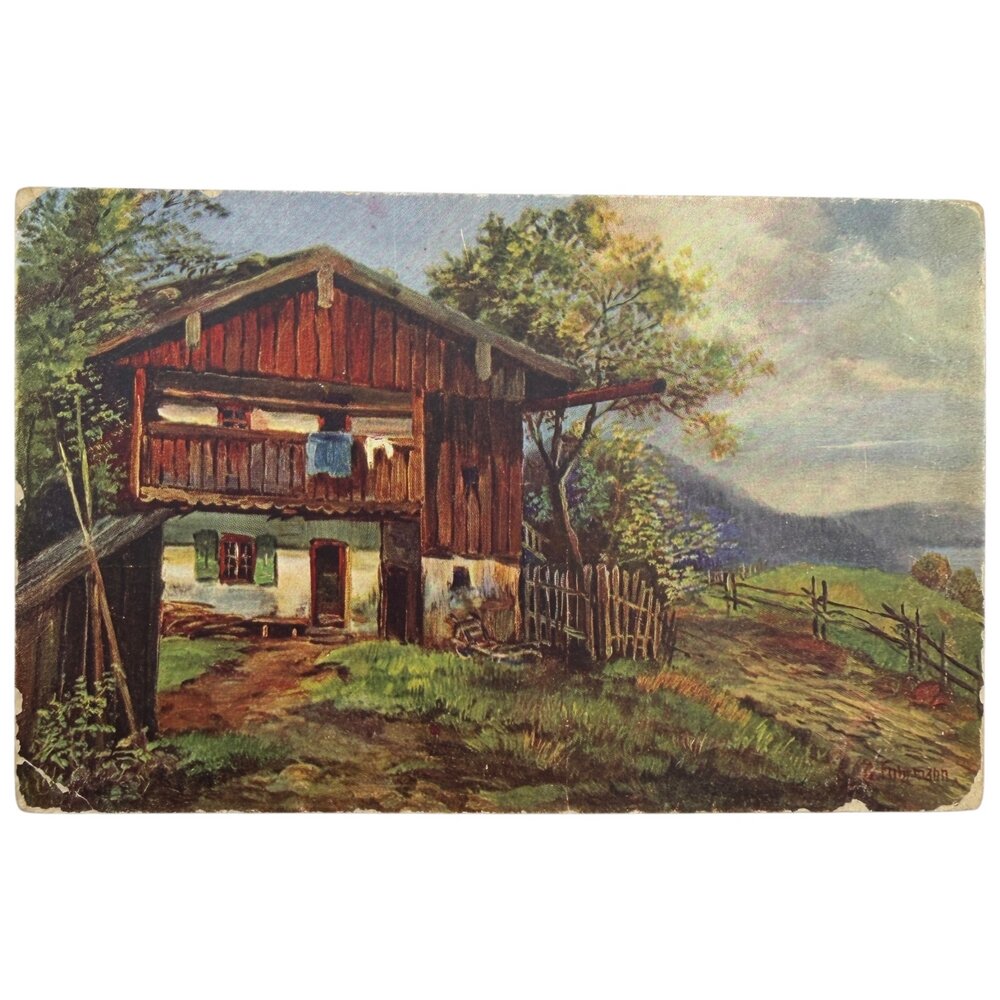 Почтовая открытка "Альпийское утро" 1900-1910 гг. Германская Империя