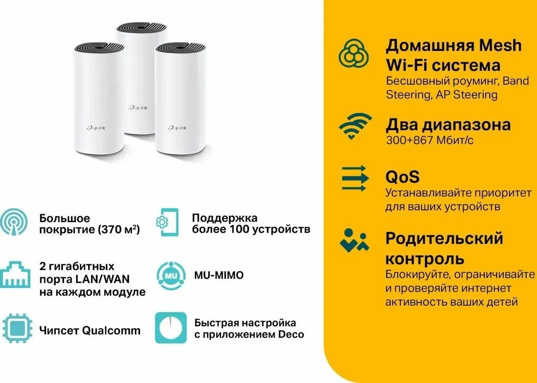 Коммутатор TP-Link Deco M4 V1 (3-pack) — фото 1